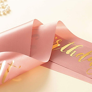 MAGJUCHE It's My 60th Birthday sash, Rose Gold Ladies 60 Years Birthday Women Party Supplies, Pink Party Decorations