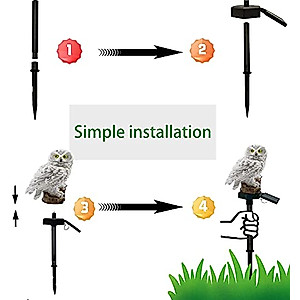 Garden Solar Lights Outdoor, Owl Shape Waterproof LED Decorations Landscape Lighting for Pathway Walkway Yard Patio Lawn Wedding Party (White)