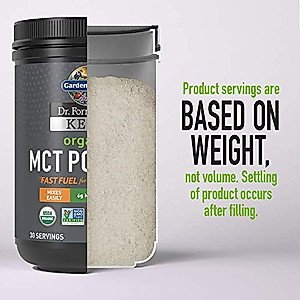 Garden of Life Dr. Formulated Keto Organic MCT Powder - 30 Servings, 6g MCTs from Coconuts Plus Prebiotic Fiber & Probiotics, Certified Organic, Non-GMO, Vegan, Gluten Free, Ketogenic & Paleo
