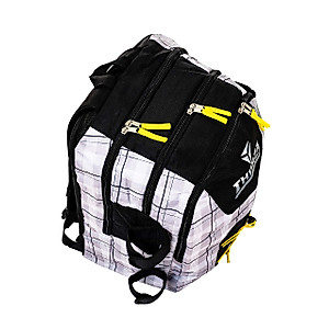 Thorza Lacrosse Backpack with Stick Holder and Multi Pocket Equipment Storage for Gloves, Cleats, Pads, and Goalie Gear - Large Capacity, Game, Travel and Practice Use