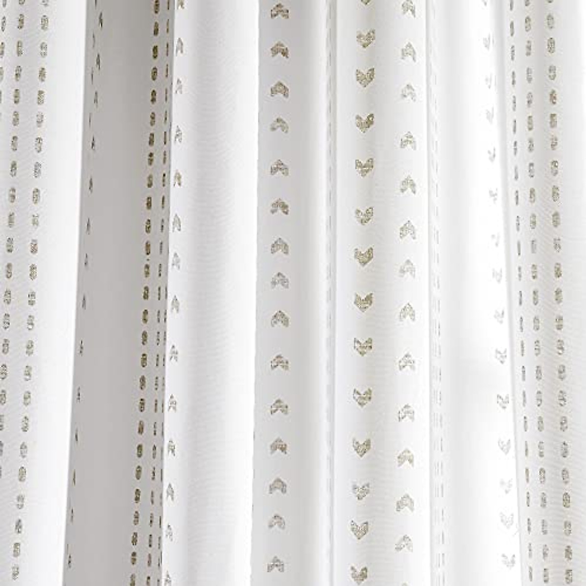 Lush Decor Hygge Stripe Window Curtain Panel Pair, 84 in x 52 in (Long x Wide), Taupe & White