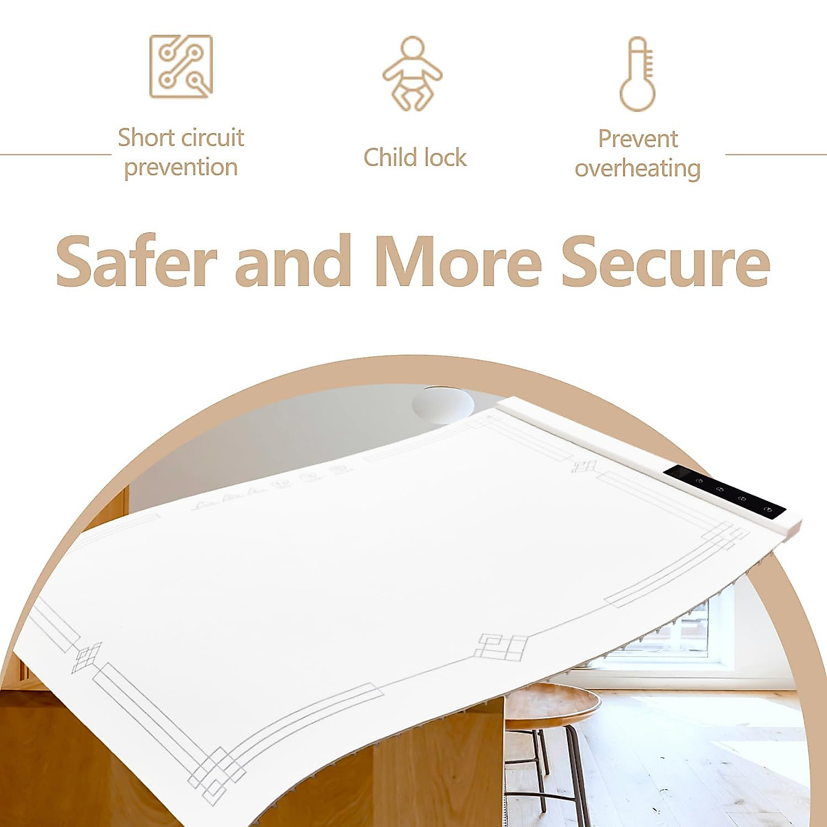 Electric Warming Tray-Keep Food Warming Mat,5 Temperature,Child Lock,Timer,Auto Power Off,Rollable Silicone Nano-Material for Family Gatherings,Parties,Buffet,Everyday Use