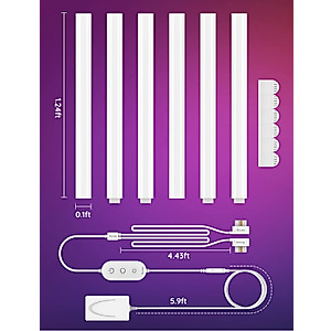 Govee Glide LED Wall Lights, RGBIC Wall Lights, Works with Alexa and Google Assistant, Smart LED Light Bars for Gaming Room Decor and Streaming, Multicolor Glide Sconces, Music Sync, 6 pcs