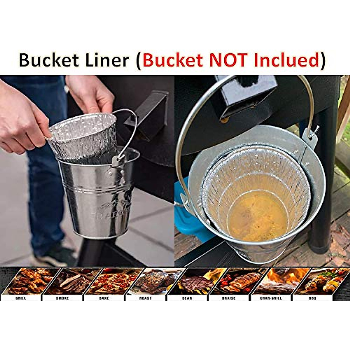 Grill Grease Bucket Liners Replacement Parts BAC407z for Traeger Wood Pellet Grills & Z Grills Smoker,24-Pack