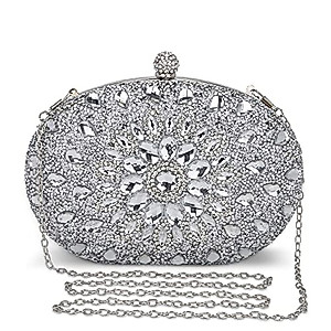 UBORSE Clutch Bag Women Shoulder Bag Small Crystal Bag Elegant Rhinestone Clutch Evening Purse for Wedding Cocktail Party