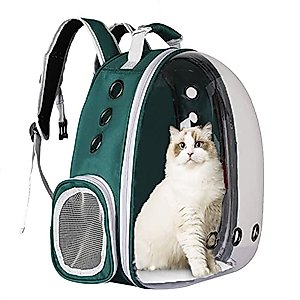 YUOCT Cat Backpack Carrier - Pet Backpack Bubble Rucksack Carry Cats & Back Pack Clear Carrying Capsule Space Backpack (Green)