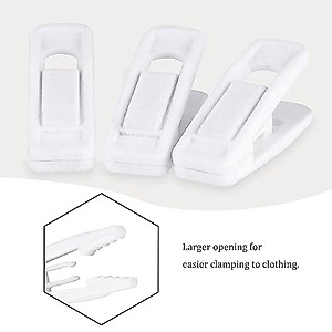 Tinfol White Velvet Hanger Clips, 24Pcs Pants Hangers Clips, Non-Slip Flocked Finger Clothes Clips Perfect for Thin Velvet Hangers