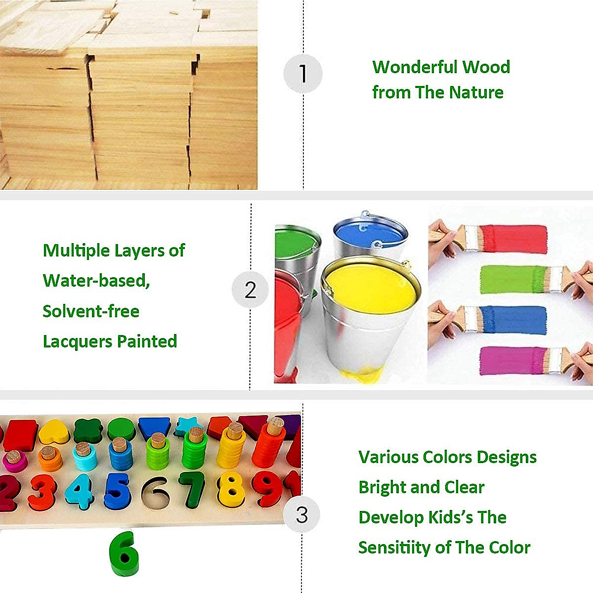 Sendida Montessori Toys for Toddlers, Shape Sorter Number and Math Stacking Blocks Toddlers Learning Toys Gift, Learning Puzzle Toys for Toddlers, Preschool Teaching, Early Education Toy