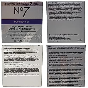 No7 Pure Retinol Skincare Bundle - Contains Pure Retinol Night Concentrate (1 fl oz), Pure Retinol Night Repair Cream (1.69 oz), and Post Retinol Soother (1.69 fl oz) - No 7 Pure Retinol Beauty Set