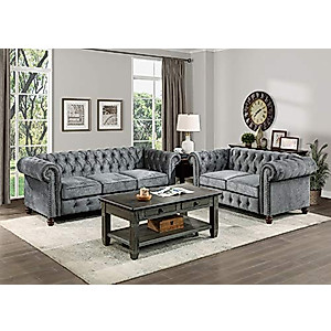 Lexicon Boswell Living Room Sofa, Dark Gray