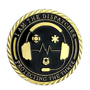 Thin Gold Line Challenge Coin Emergency Dispatcher for First Responders Gift