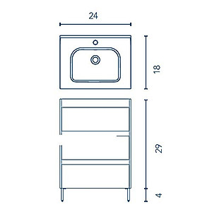 ROYO Sansa 48" 6 Drawers Modern Floating Bath Vanity Sensation - White