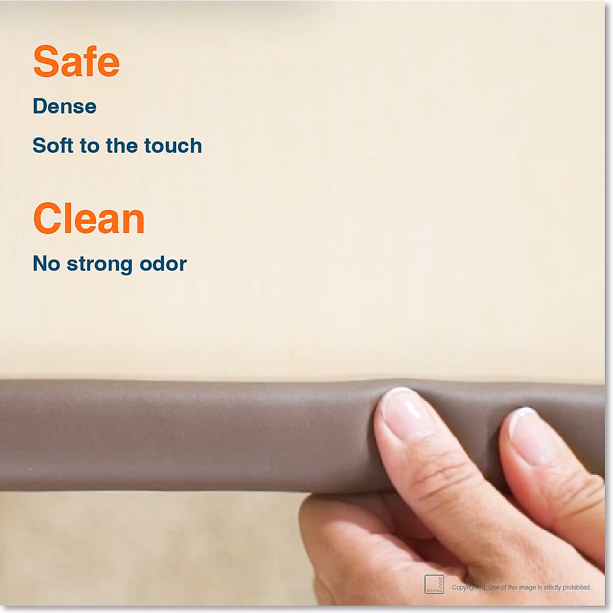 Roving Cove Edge Protector for Baby (6ft Large Edge Only), Hefty-Fit Heavy-Duty Soft Foam Furniture Edge Bumper Guards, Desk Edge Cushion, Wall Corner Covers, 3M Adhesive, Onyx Black