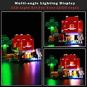 Xunsan LED Light Kit for Lego Minecraft The Mushroom House 21179 Building Blocks, Lighting Kit Designed for Lego 21179 Set, Standard Version - NOT Included Lego Model
