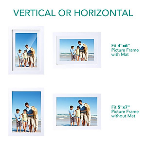 TWING 5x7 Picture Frame White Displays 4x6 Photo Frame with Mat or 5x7 Inch Without Mat,Made of Plexiglass, MDF Wood, Table Top Display and Wall Mounting, Ideal Gift to Family and Friends