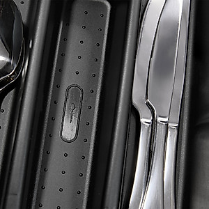 madesmart Classic Mini Silverware Tray Soft Grip, Non-Slip Kitchen Drawer, Multi-Purpose Home Organization, BPA Free, 5 Compartments, Carbon