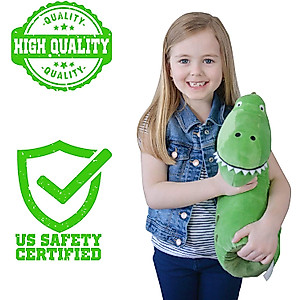 XDEMODA Seatbelt Pillow for Kids Travel - Dinosaur Seat Belt Cover & Cushion Pillow. Child Car Stuffed Plush Animal Travel Pillow. Safety Belt (Dinosaur)