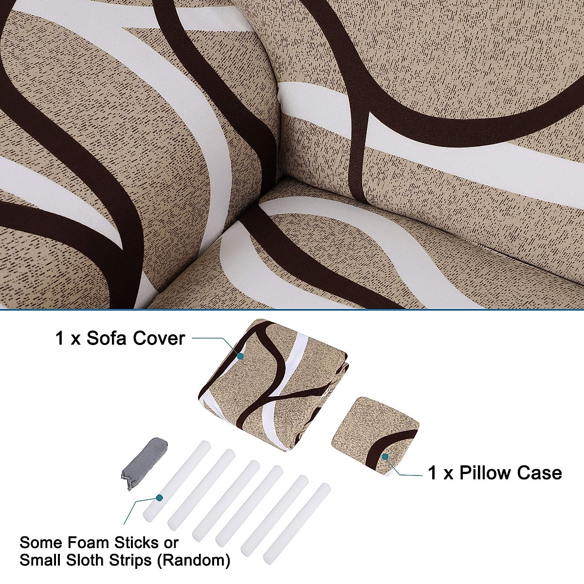 uxcell Stretch Sofa Slipcover Elastic Sofa Cover Chair Furniture Slipcovers Washable Floral Couch Cover, Medium