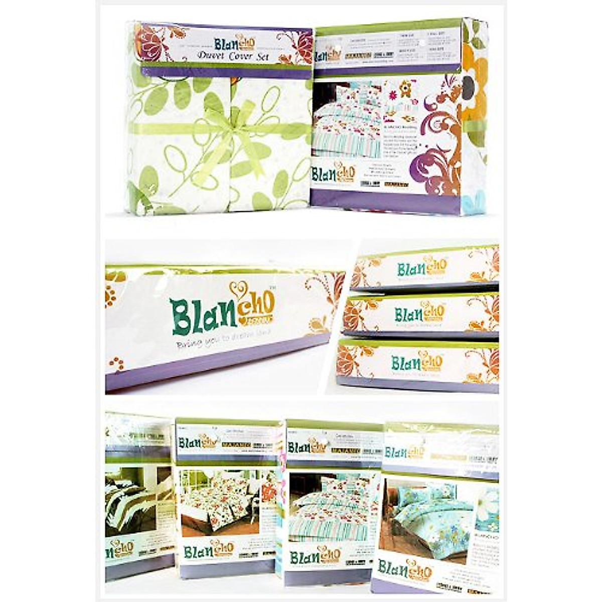 Blancho Bedding - [Rhythm of Colors] 100% Cotton 3PC Mini Comforter Cover/Duvet Cover Set (King Size)