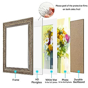 LUCKYLIFE 8x10 Picture Frame Set of 4, Rustic Farmhouse Picture Frames for Table or Wall Hanging