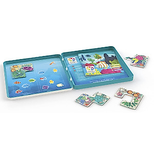 SmartGames Coral Reef Tin Box Magnetic Travel Game with 48 Challenges for Ages 4+