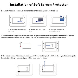 KOYOFEI 5PCS Screen Protector for LCD Resin 3D Printers, Screen Protective Film for Elegoo Mars2/2 Pro, Photon Mono/Mono SE, Voxelab Proxima 6.08 inch Monochrome LCD Resin 3D Printers