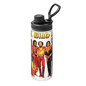 HIKTIEK Earth Wind Musics Fire Stainless Steel Insulated Tumbler Sports Water Bottle Hot and Cold Travel Cup 18oz