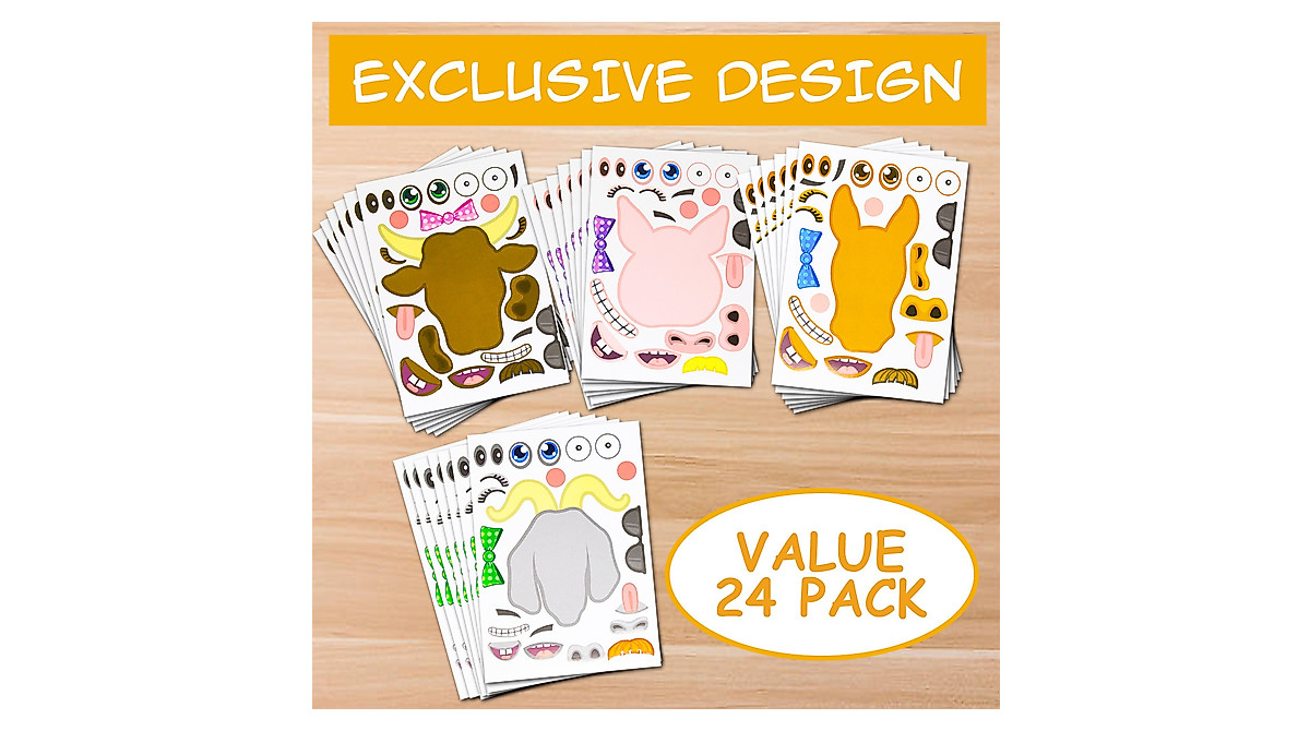 24 Zoo Animal Sticker Sheets: Fun Kids Party Favors Age 3+