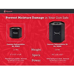 Hornady Reusable Canister Dehumidifier 750G, 95902 - Portable, Easy to Use Moisture Absorbers for Gun Safes & Cabinets - Prevent Moisture Damage for Gun Safe Accessories, Firearms in Your Gun Vault