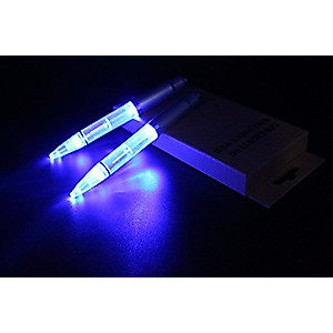 4PCS PACK LED Light up Ballpoint Pen 2 in 1 LED Pen light - Glowing ballpoint pen Lighting in the Dark for Writting&Reading (4PCS, WHITE/RED/BLUE/GREEN)