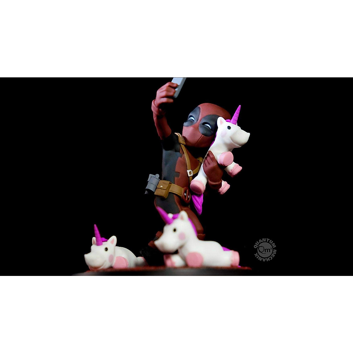 Quantum Mechanix Deadpool Unicorn Selfie Q-Fig Max Toons Figure, Multi-Colored