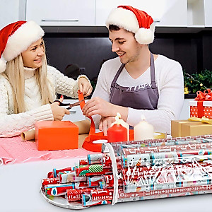 Primode Wrapping Paper Storage Bag, Gift Wrap Organizer, Fits 40 Inch Long Rolls, Hold Up to 24 Rolls, Heavy Duty Clear PVC Bag with Top and Side Handles (White)