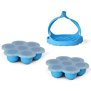 7Penn Silicone Egg Bite Molds Compatible with Instant Pot - 2-Pack Sous Vide Egg Bite Maker Accessory and Lifting Sling