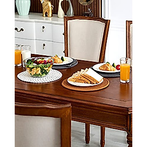 Woven Trivet Placemats Table Mats: Humbson 6Pcs Round Farmhouse Heat Dinner Plate Mat Set - Natural Cotton Rope Placemat Boho Charger Kitchen Hot Pads Pot Holder 11.8 Inch (11.8x11.8)