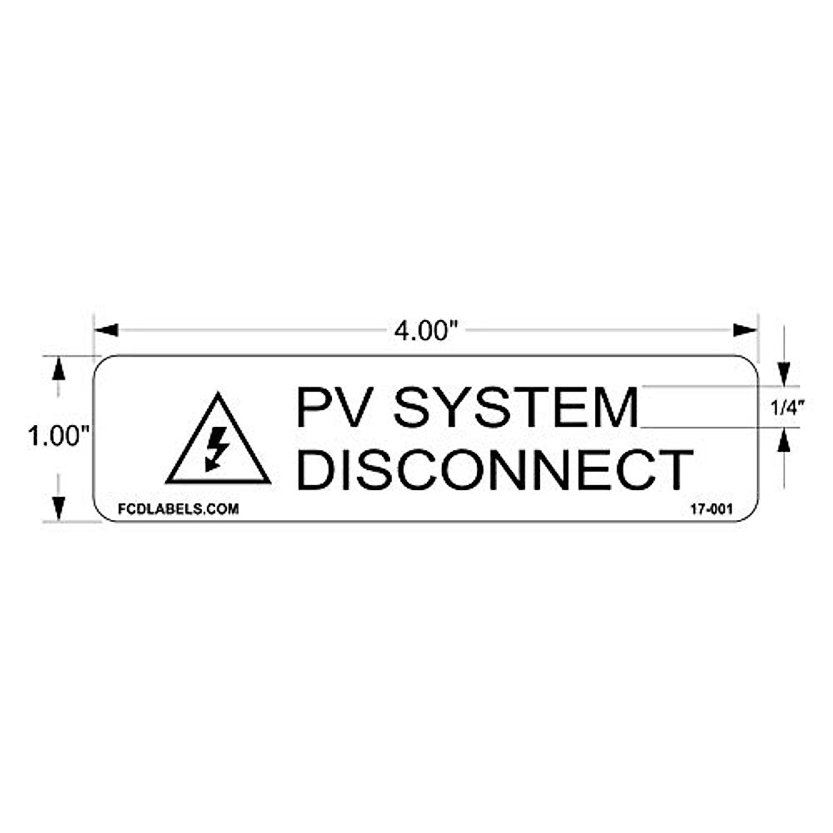 FCD Labels 17-001 PV System Disconnect Vinyl Label Pack (Pack of 10)