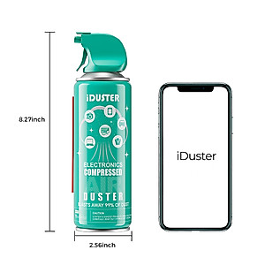 iDuster Canned Air Duster for Computer - Disposable Keyboard Cleaner Cleaning Duster for Electronics, 2PCS(10oz)