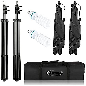 ShowMaven Softbox Lighting Kit, Studio Lights with 2 135W Bulbs 5500K Continuous Photography Lighting Kit for Filming Portrait Product Shooting Photography Video Recording