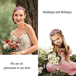 Birthday Tiara for Women, Tiara for Women Pink Rhinestone, Happy Birthday Girls Tiara for Women, Birthday Girl Crown, Birthday Princess tiara, Tiaras Birthday Queen Crowns with Birthday Girl Sash