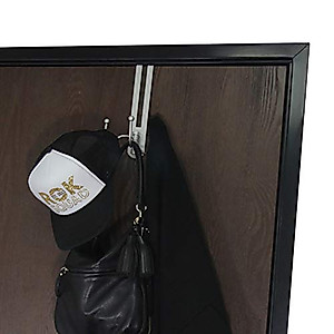 Rok Hardware Pearly Grey Over The Door 3 Prong Closet Coat Sweater Hat Tie Clothes Towel Swivel Hook Hanger ROKOTDHMN (2 Pack)