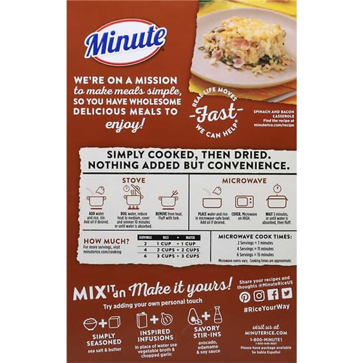 Minute Brown Rice, Instant Brown Rice for Quick Meals, 28-Ounce Box