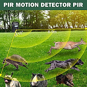 2 Pcs Ultrasonic Animal Repellers Black Solar Deterrent Devices Waterproof Ultrasonic Deer Repellents with Motion Sensor Flashing Light for Garden Farm House Drive Cat Dog Bird Coyote Skunk