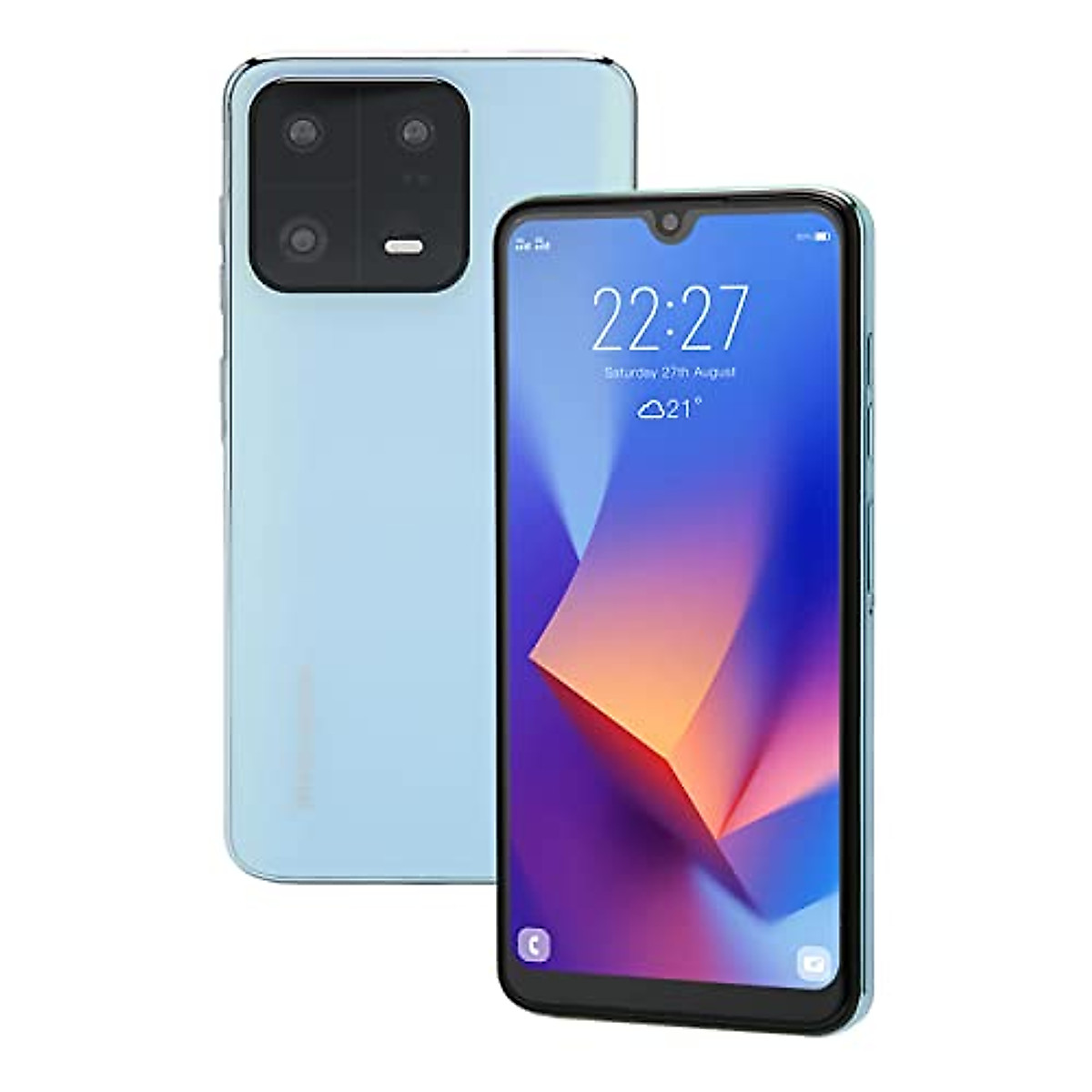 fannay 3G Mobile Phone, US Plug 100V to 240V 24MP Rear and 8MP Front Camera 6.3 Inch Ultra HD Screen Smartphone for Watching Video (Blue)