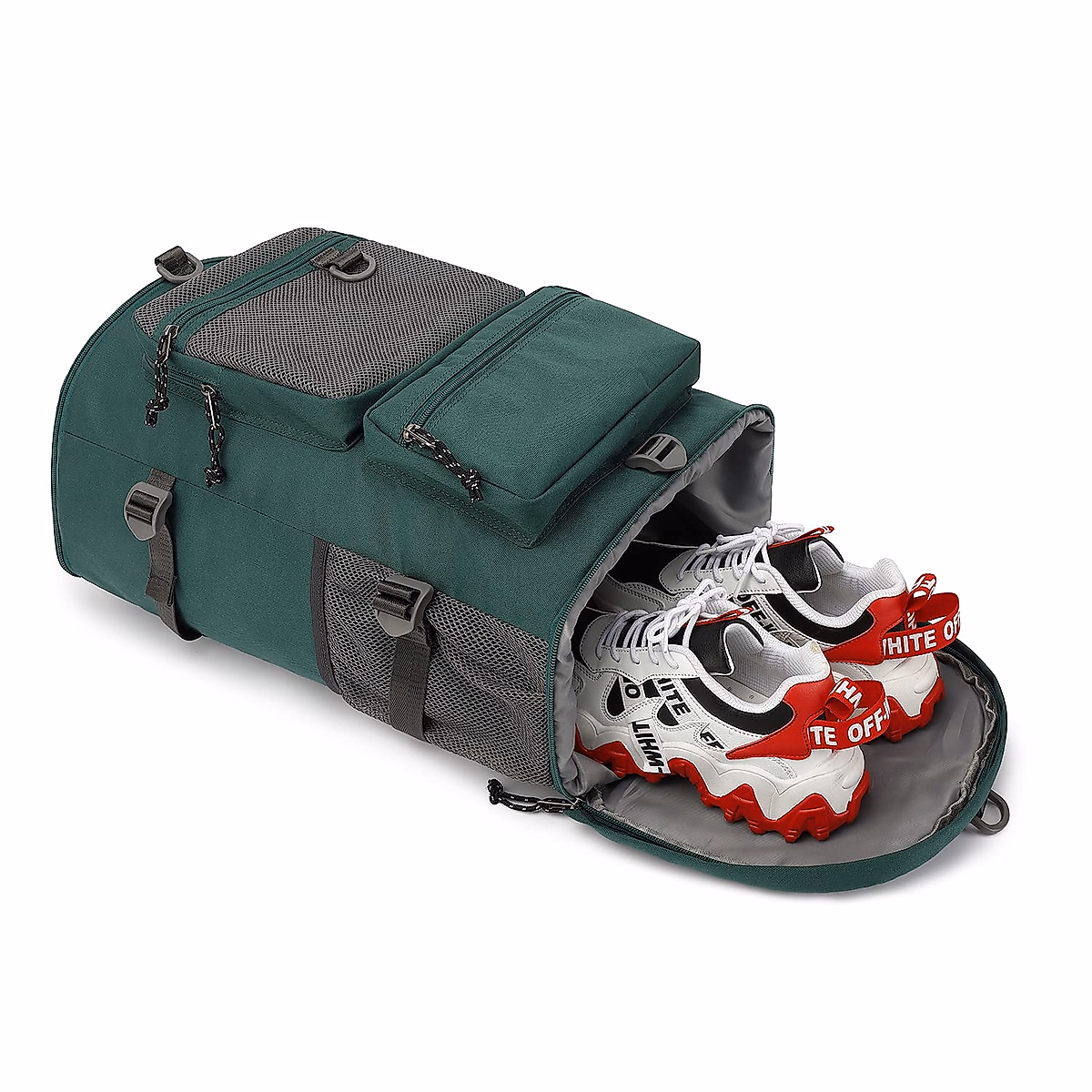 Gym Duffle Bag Backpack 4-Way Waterproof with Shoes Compartment for travel Sport Hiking laptop (Green) XL