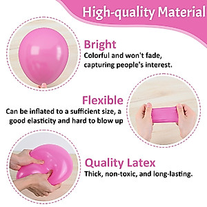 Paready Pink Balloons Set, 50 Pcs 12 Inch Metallic Pink Pastel Pearl Light Pink Confetti Balloons Helium with Ribbon for Women Girls Wedding Bridal Baby Shower Princess Birthday Party Decorations