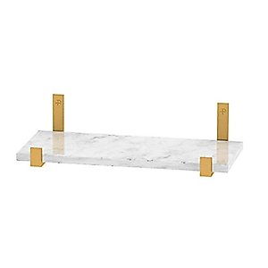 PIBM Stylish Simplicity Shelf Wall Mounted Floating Rack Shelves Modern Set Top Box Bookshelf Storage Sundries Marble Metal Bracket No Deformation,4 Sizes, a ,