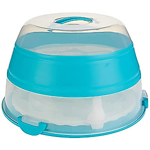 Prepworks by Progressive Collapsible Cupcake and Cake Carrier, 24 Cupcakes, 2 Layer, Easy to Transport Muffins, Cookies or Dessert to Parties - Teal - In Amazon Frustration Free
