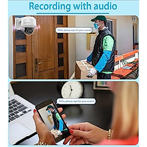 Compatible for Hikvision 5MP Outdoor PTZ PoE IP Dome Camera,4X Optical Zoom 16x Digital Zoom Pan/Tilt with164ft Night Visiont,Built-in Mic,IP67 Weatherproof,Motion Detection