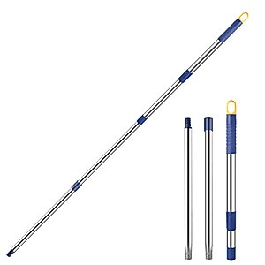 Telescopic Replacement Handle Spin Mop Pole Handle Replacement 54" Extended Handle, Thickened Stainless Steel Commercial Mop Handle Cleaning Tool Accessories for Floors, Waals, Ceilings, Windows