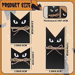 3 PCS Wooden Black Cats Decor, Spooky Cat Theme, Halloween Tiered Tray Decor, Farmhouse Halloween Tiered Tray and Mantle Decoration, Fall Accent, Wood Sign Rustic Style, Halloween Decoration Indoor