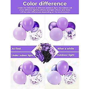 Purple Balloons Garland Arch Kit,132pcs Lavender Lilac Balloons Different Sizes 18/12/10/5 Inch,Pastel Purple Balloons for Graduation Birthday Baby Shower Wedding Party
